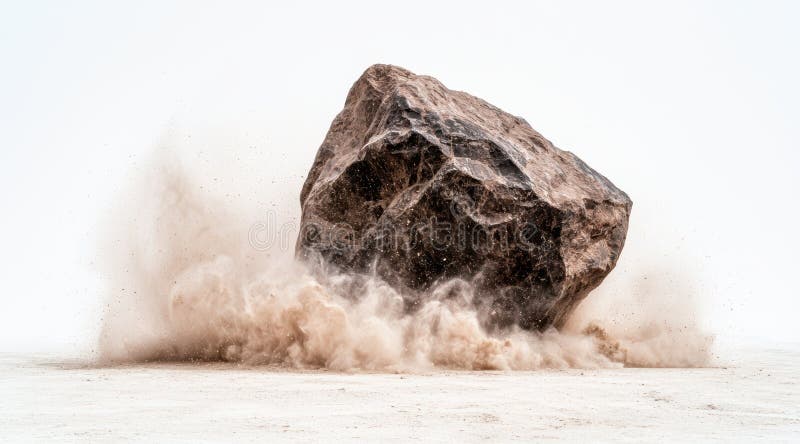 Dramatic Rock Explosion in Desert Landscape Stock Illustration ...