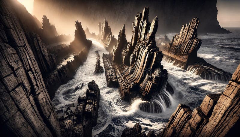 Dramatic Rock Formations Along Rugged Coastline: a Captivating Natural ...