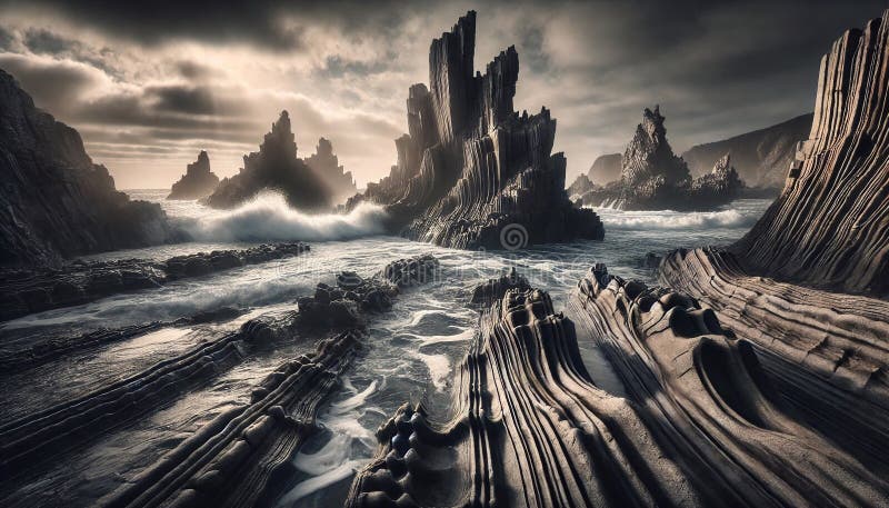 Dramatic Rock Formations Along Rugged Coastline: a Captivating Natural ...