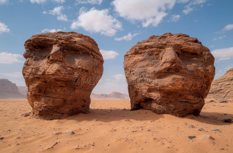 Dramatic Rock Formations in the Desert Landscape Stock Illustration ...