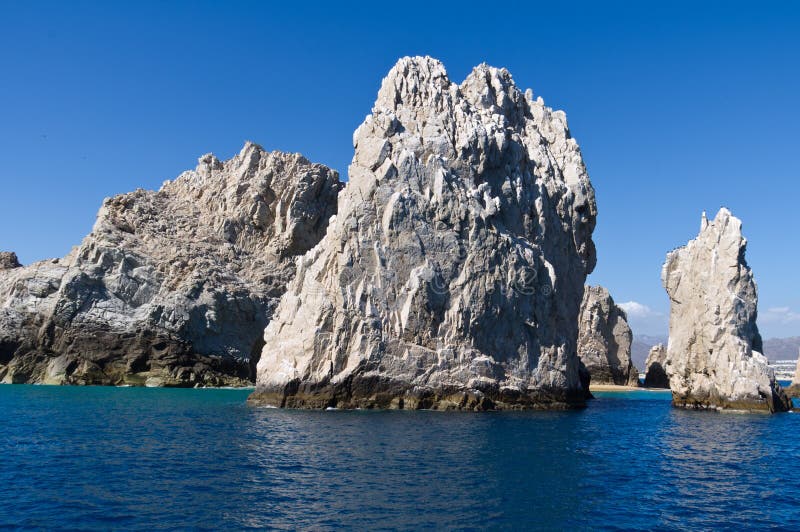Dramatic Rock Formations Jut from the Pacific Stock Image - Image of ...