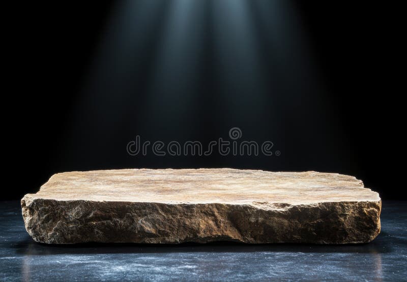 Dramatic Rock Platform with Spotlight Effect Stock Illustration ...