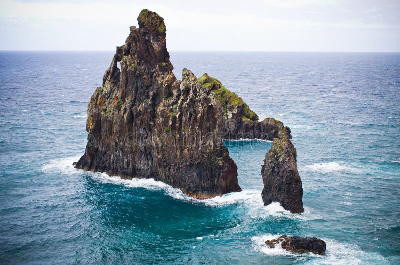 Dramatic Rocks on Coast of Madeira, Portugal Stock Image - Image of ...