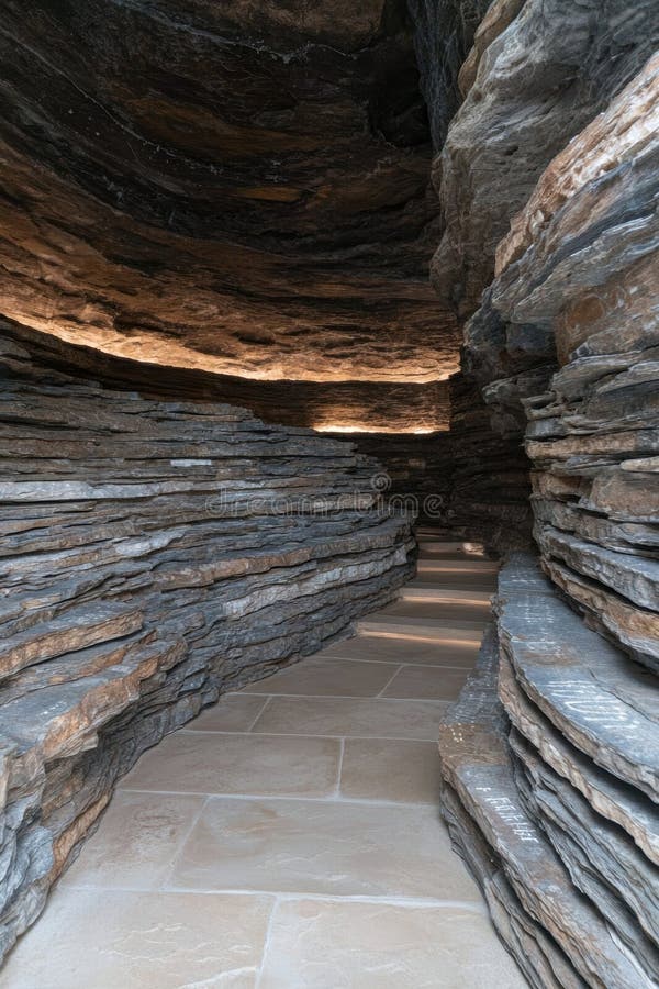 Dramatic Rocky Cave Interior with Natural Stone Pathway Stock ...