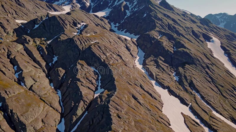Dramatic Rocky Mountain Peaks Sparse Snow Aerial View Erosion Textures ...