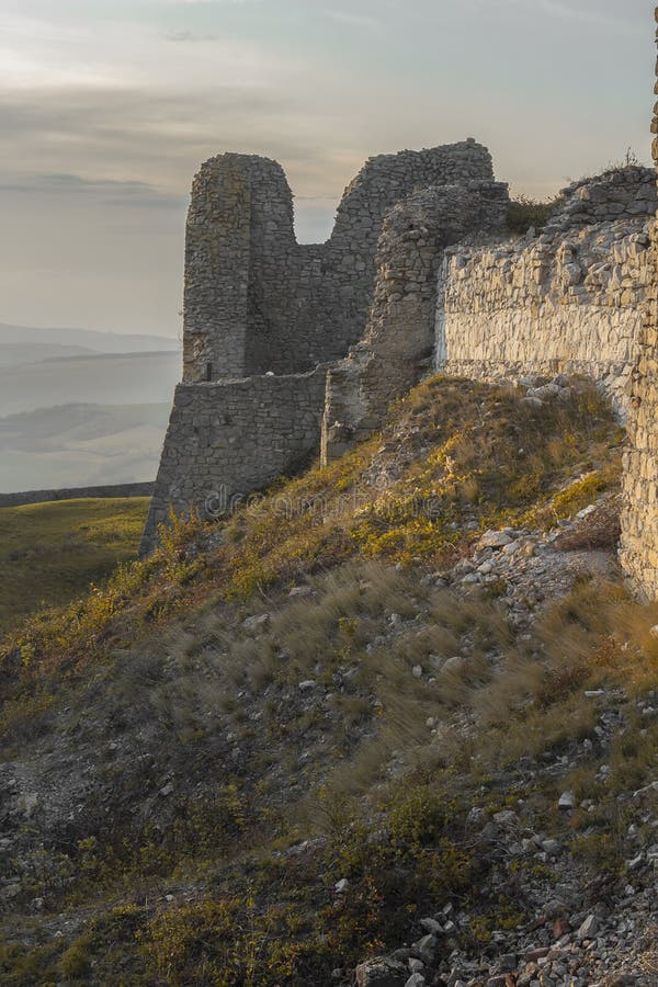 Dramatic Ruins of Medieval Castle Stock Photo - Image of tower ...