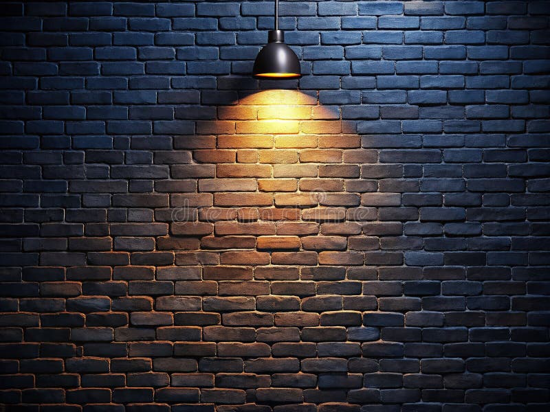Dramatic Rustic Black Brick Wall Background with Cinematic Spotlight ...
