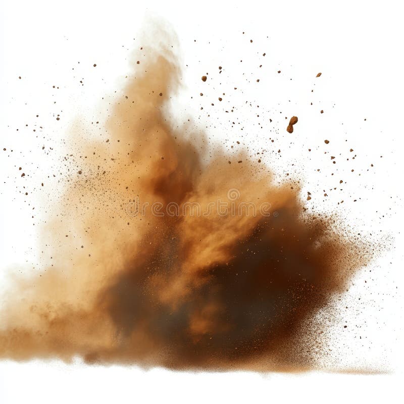 Dramatic Sand Explosion Clipart on White Background Stock Illustration ...