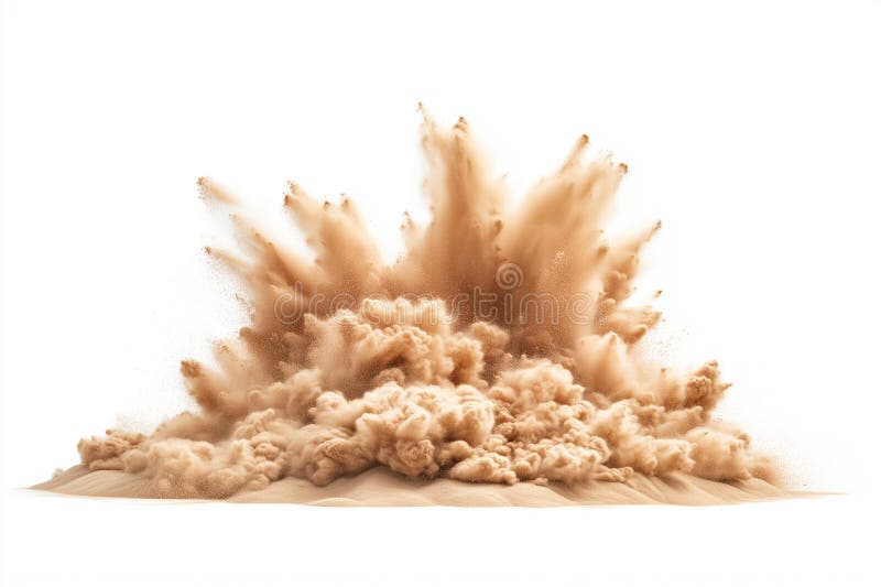 Dramatic Sand Explosion, Desert Storm, Beige Dust Cloud, Brown Sand ...
