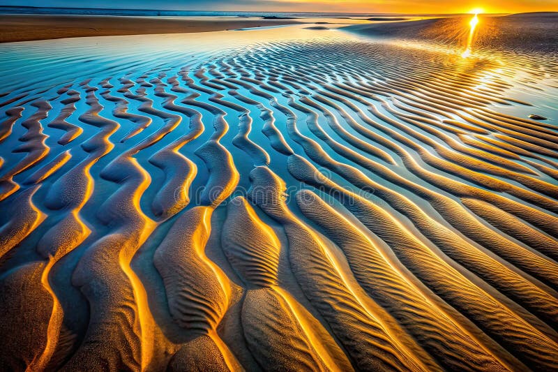 Dramatic Sand Runoff Patterns in Low Light Abstract Watermarks ...