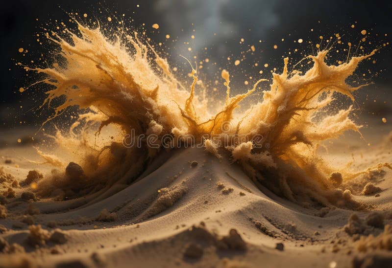 Dramatic Sand Storm Cloud Rising from Desert Landscape. Powerful ...