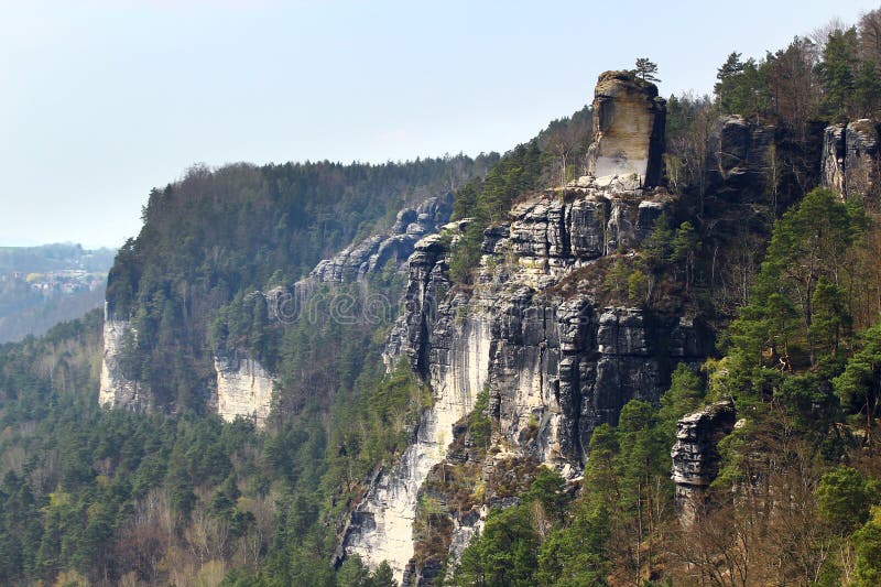 Dramatic Sandstone Cliffs in Saxon Switzerland National Park, Germany ...
