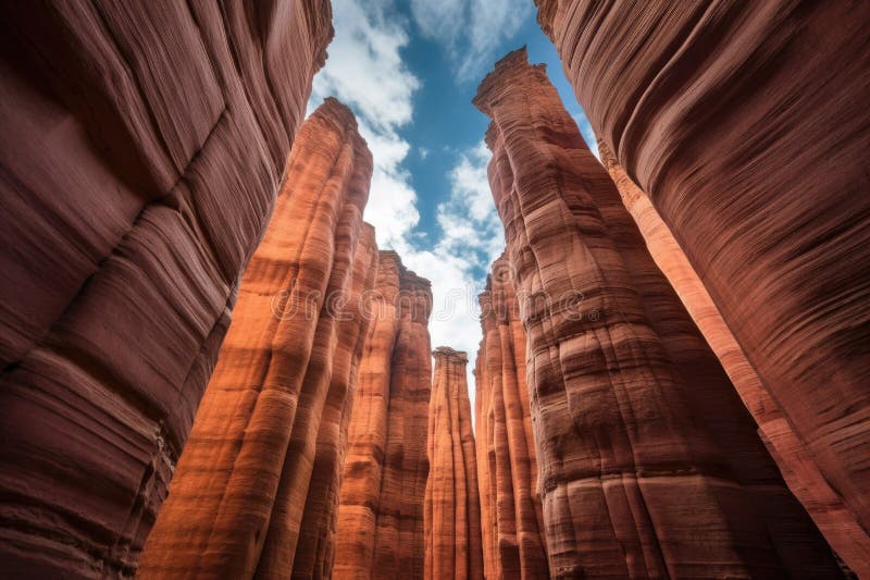 Dramatic Sandstone Pillars Reaching Skyward Stock Photo - Image of ...