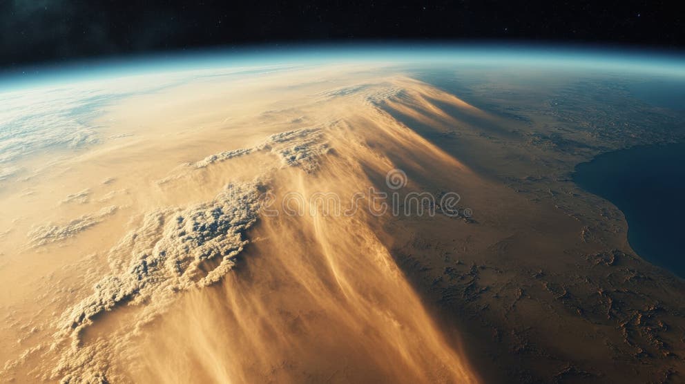 Dramatic Satellite View of a Spreading Sandstorm, Earth S Curvature ...