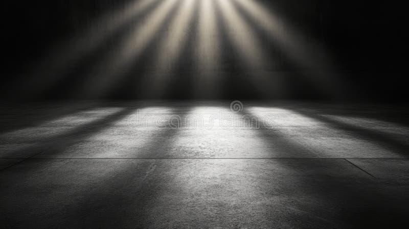 A Dramatic Scene with Beams of Light Illuminating a Dark Space ...