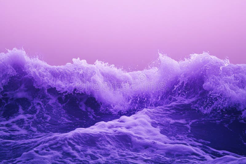 A Dramatic Scene of a Big Wave Crashing on a Purple Sand Beach, Great ...