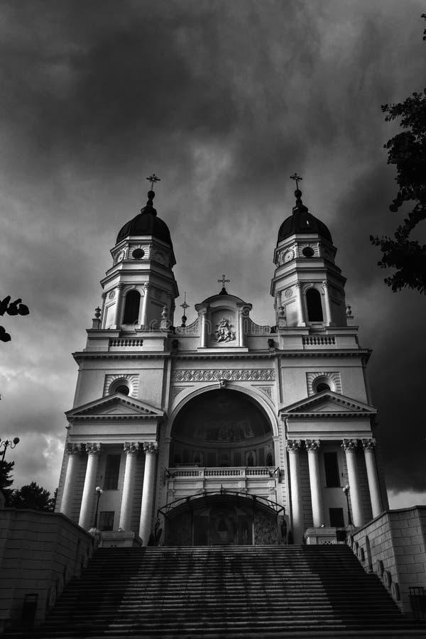 Dramatic Scene Black and White Church Stock Image - Image of scene ...