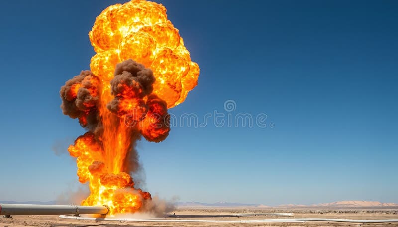 Large Explosion with Fire and Smoke, a Powerful and Destructive Event ...