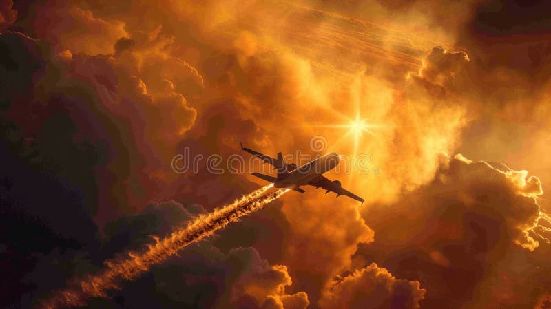 Dramatic Scene of Cloud Seeding Plane in Action with Chemical Trails ...