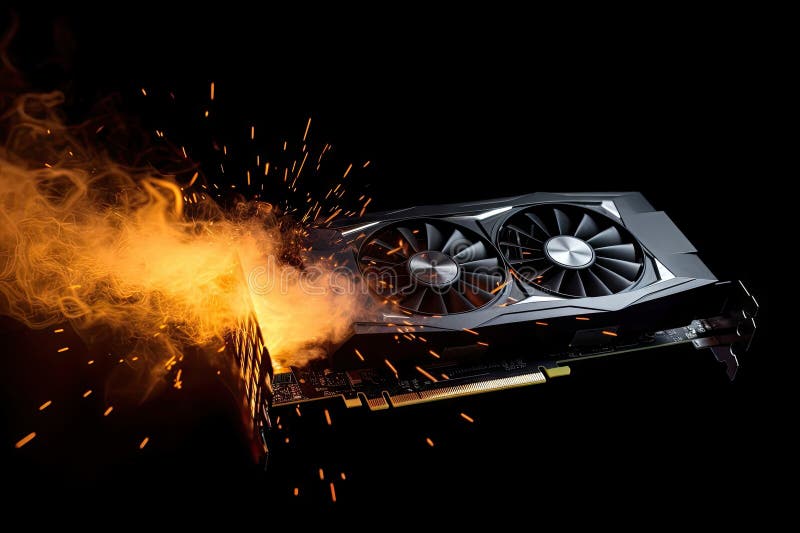 Dramatic Scene of Computer Components Undergoing Intense Overclocking ...