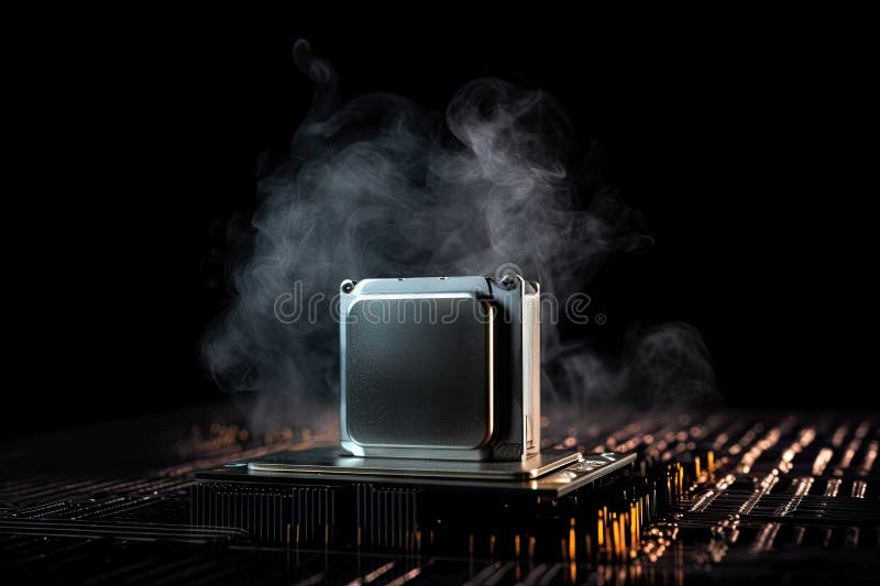 Dramatic Scene of Computer Components Undergoing Intense Overclocking ...