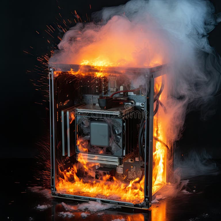 Dramatic Scene of Computer Components Undergoing Intense Overclocking ...