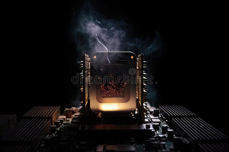 Dramatic Scene of Computer Components Undergoing Intense Overclocking ...