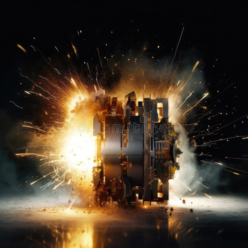 Dramatic Scene of Computer Components Undergoing Intense Overclocking ...