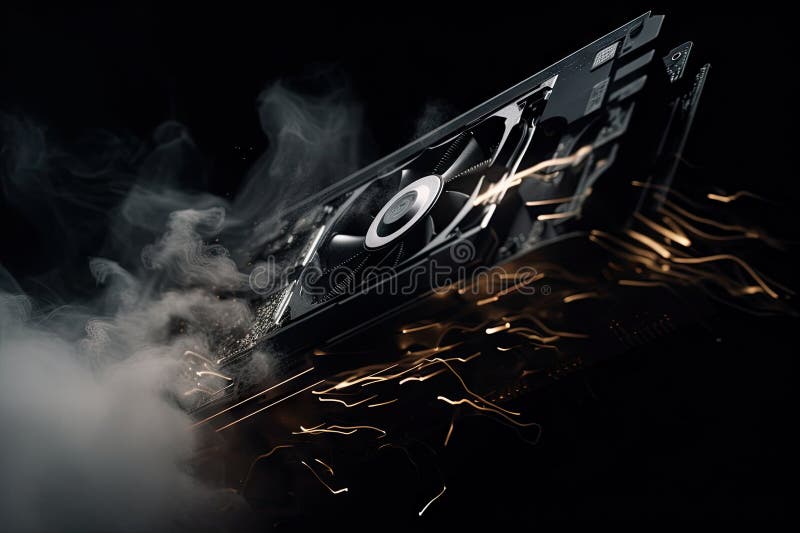 Dramatic Scene of Computer Components Undergoing Intense Overclocking ...