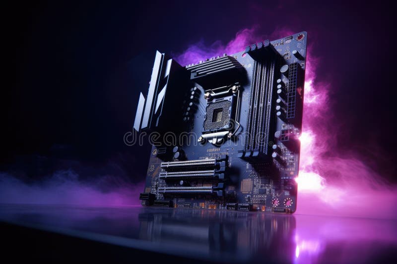 Dramatic Scene of Computer Components Undergoing Intense Overclocking ...