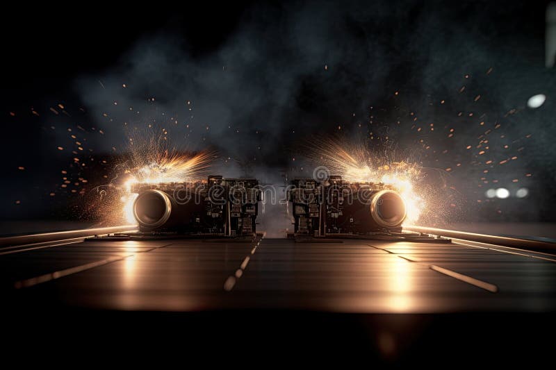 Dramatic Scene of Computer Components Undergoing Intense Overclocking ...