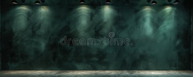 A Dramatic Scene of an Empty Wall Painted in Deep Forest Green, with a ...
