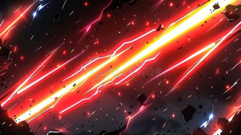 A Dramatic Scene Featuring a Bright Energy Beam Piercing through a Dark ...