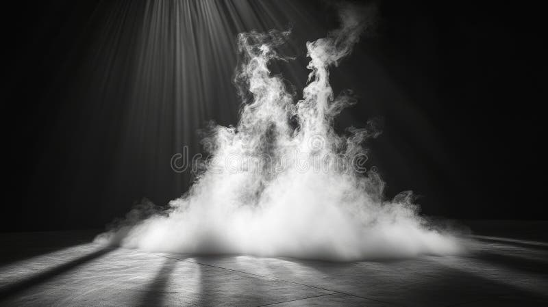 Ethereal Smoke Rising with Soft Light and Shadows in Black Background ...