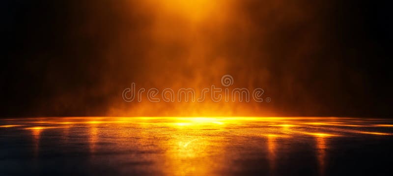 Dramatic Scene Featuring Glowing, Warm Light Illuminating Reflective ...