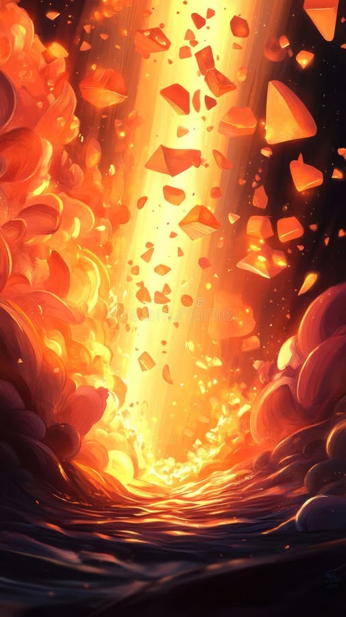 Fiery Volcanic Eruption: Molten Rock Rising from the Depths Stock ...