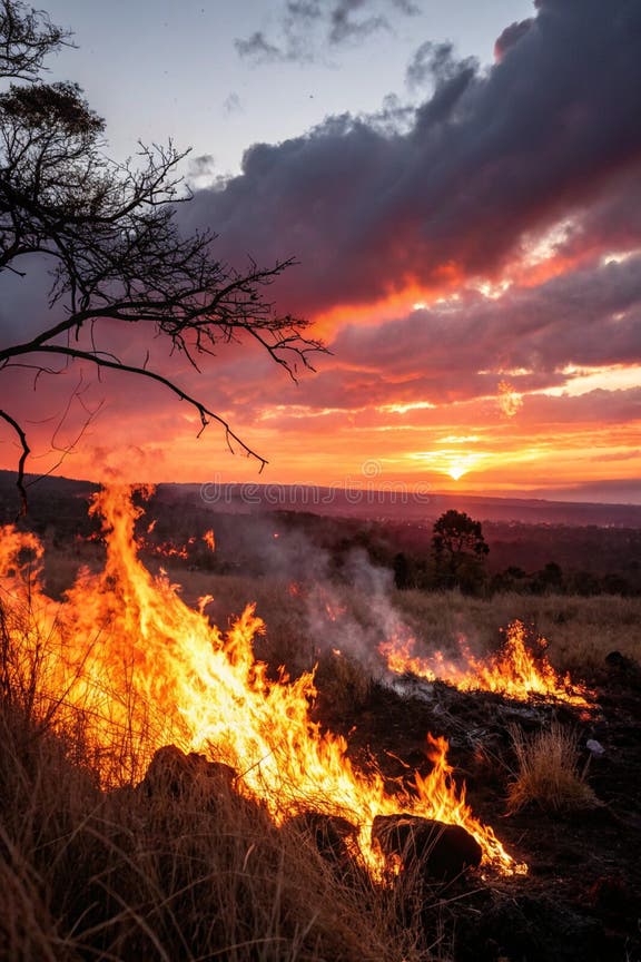 Hell S Fire - Flames and Sunset Stock Illustration - Illustration of ...