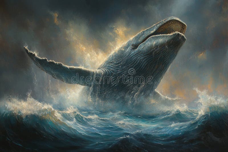 A Dramatic Scene of Jonah and the Whale, Biblical and Intense, Ocean ...