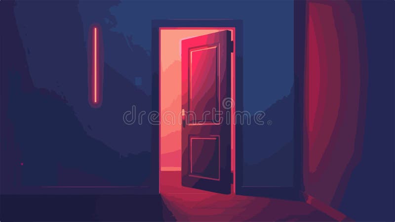 A Dramatic Scene of Light Streaming through an Open Door in a Dark Room ...