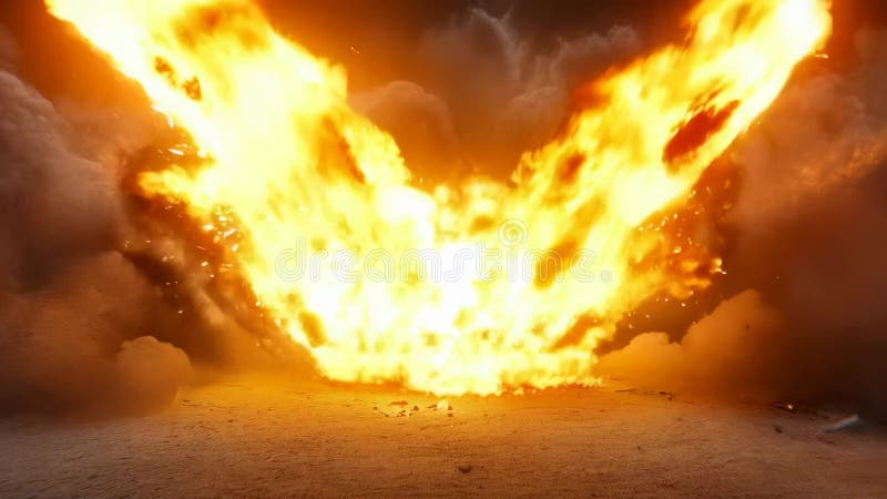 Dramatic Scene of a Massive Explosion with Fire and Smoke Effects Stock ...
