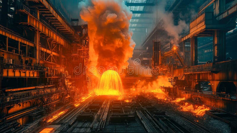 Dramatic Scene of Molten Steel Explosion Inside an Industrial Steel ...