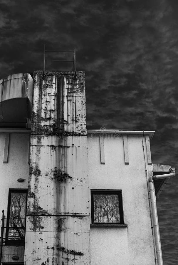 Dramatic Scene with Old Building Stock Image - Image of marks, rust ...