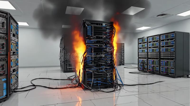 Server Room Fire Incident Data Center Emergency and Risk Management ...
