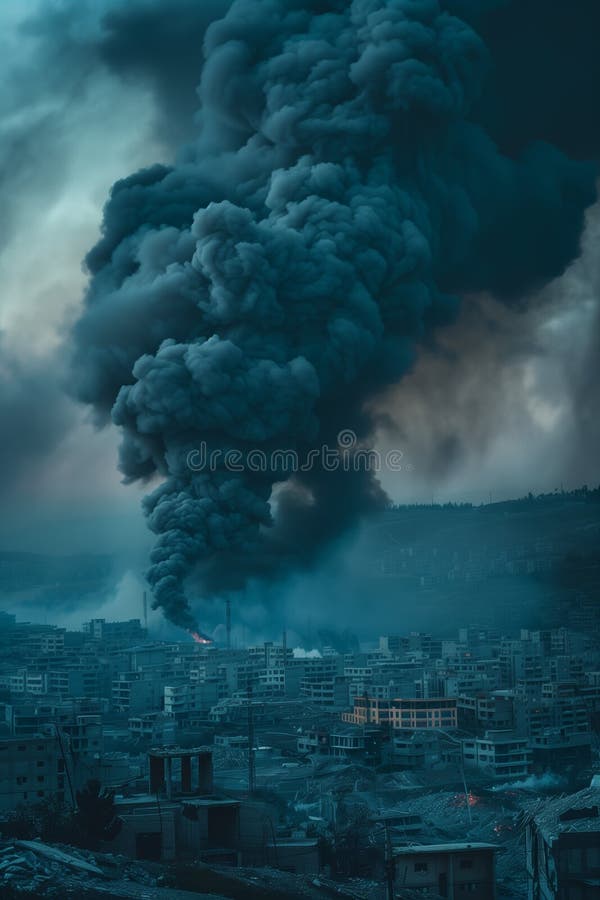 Dramatic Scene of Smoke Rising after Devastating Air Strikes in the ...