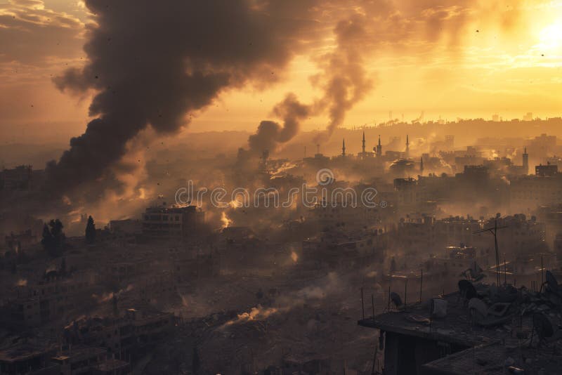 Dramatic Scene of Smoke Rising after Devastating Air Strikes in the ...