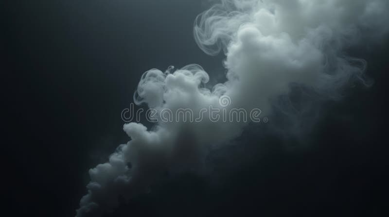 Dramatic Scene of Swirling Smoke in Shades of White and Gray Against a ...