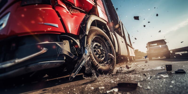 Dramatic Scene of a Truck Crash. AI Generative Stock Image - Image of ...