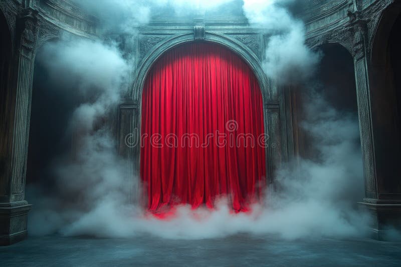 Dramatic Scene with Volumetric Lighting and Black Background. Stock ...