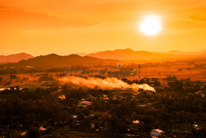 Dramatic Scenery of the City Center at Sunset Stock Image - Image of ...