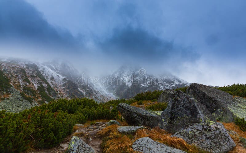 Dramatic Scenery in High Mountains in the Alps, in Summer Stock Photo ...